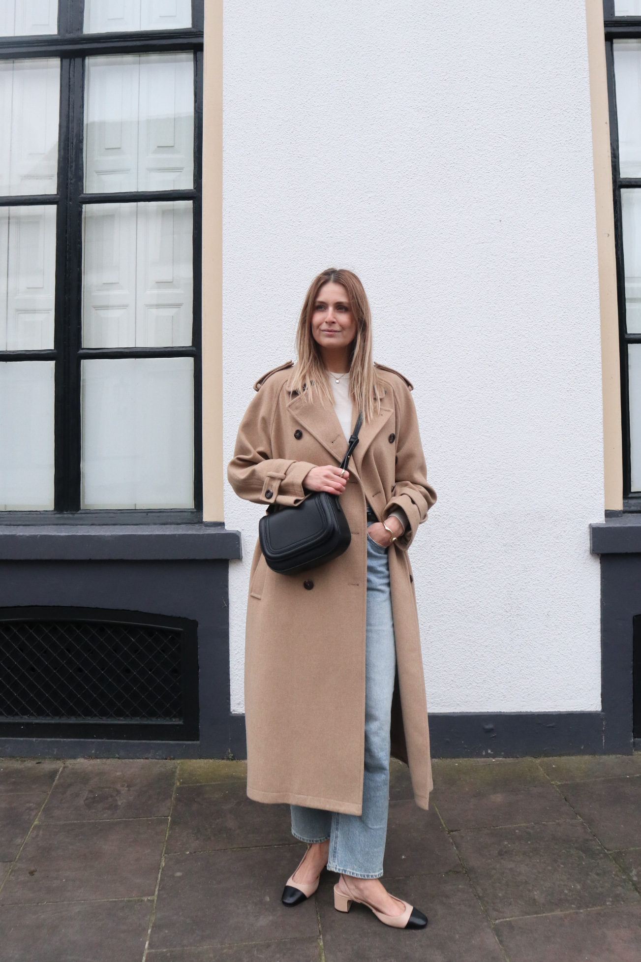 Beige leren slingback pumps | Slingbacks | Manfield | Manfield